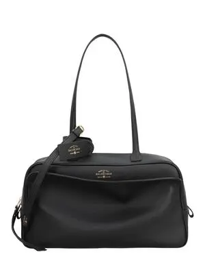 Balenciaga Bowling Handbag Carrie Media Calfskin Mini - Black