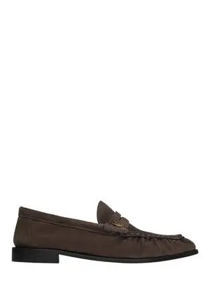 SAINT LAURENT SAINT LAURENT Leather Flat Shoes With Cassandre Detail