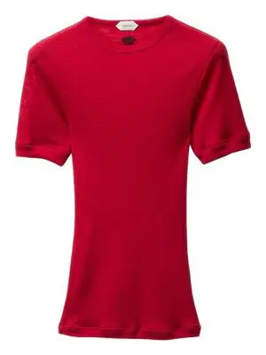 Versace Medusa Embroidered Short-sleeve Crewneck T-shirt - Rosso