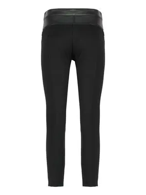 Pinko Leather And Stretch Skinny Pants - Black