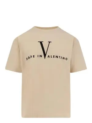 Valentino Garavani Regular-fit Crewneck T-shirt With Chest Logo Print - Bianco