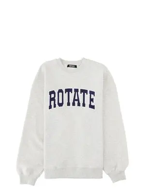ROTATE BY BIRGER CHRISTENSEN Relaxed Fit Crewneck Sweatshirt With Logo - Grey