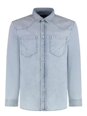 DONDUP Cotton Shirt With Two Front Pockets - Denim