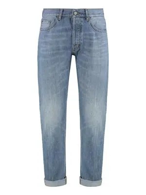 DONDUP DONDUP Regular Fit Jeans With Roll-Up Ankle Cuffs Denim