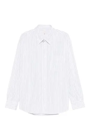 SUNFLOWER Regular-fit Poplin Shirt With Wide Placket & Chest Pocket - Bianco