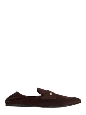 Dolce & Gabbana Calfskin Slip-on Moccasin Slippers - Cacao