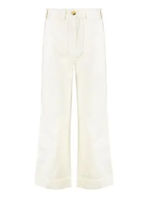 Etro Cotton Trousers With Side And Back Pockets - Ivory