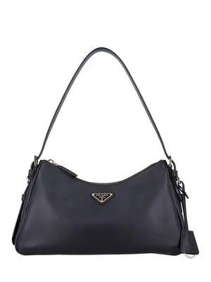 Prada PRADA Leather Hobo Shoulder Bag Nero