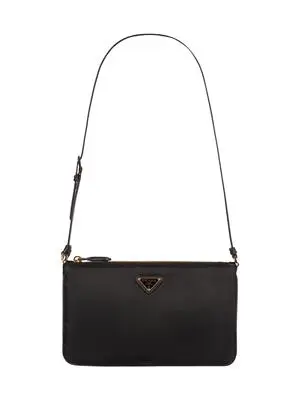 Prada Re-nylon Mini Shoulder Handbag With Gold-tone Hardware - Black