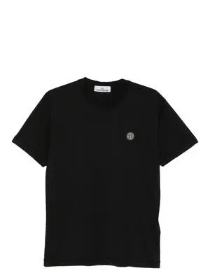 Stone Island Style 60/2 Cotton T-shirt For - Black