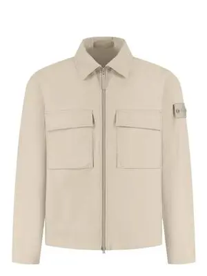 Stone Island Logo-patch Zip-up Jacket - Beige