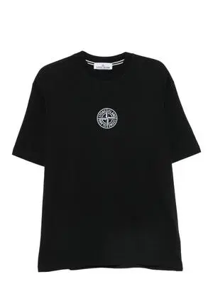 Stone Island Logo-print Cotton T-shirt For - Black