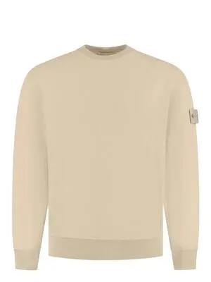 Stone Island Logo Patch Crewneck Sweater - Beige