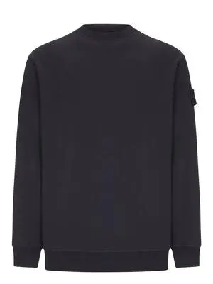 Stone Island Logo Patch Crewneck Sweater - Black