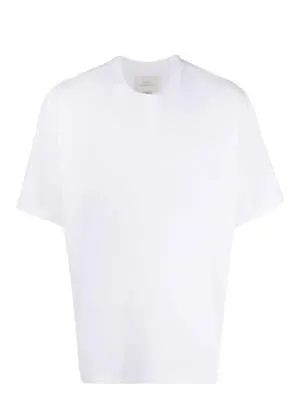 Studio Nicholson Cotton Crew Neck T-shirt With Rear Logo Stamp - White