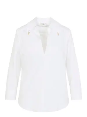 Elisabetta Franchi Cotton Poplin Shirt - White