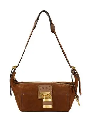Chloé Paddington Suede Shoulder Handbag - Vintbrown