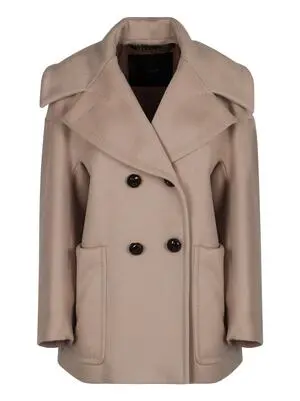 Max Mara Cashmere Double-breasted Jacket - Sand