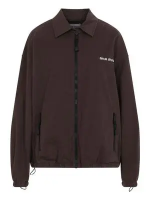 Miu Miu Cotton Bomber Jacket - Brown