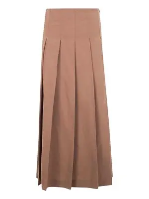 RÓHE Side-zip Pleated Mini Skirt - Marrone