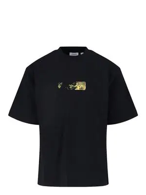 Off-White Graphic 100% Cotton T-shirt For - Black