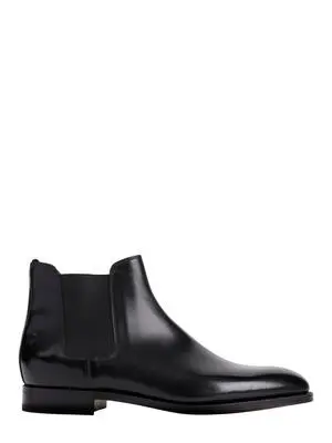 John Lobb Calf Leather Ankle Boots - Black