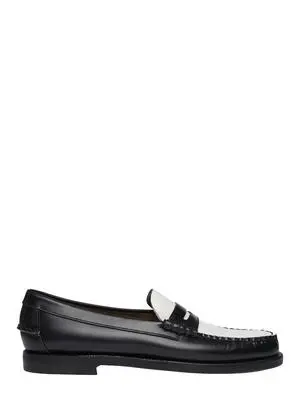 SEBAGO Smooth Brushed Grain Leather Loafers - Nero