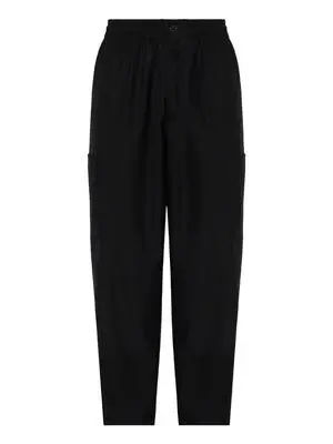 Kenzo Straight-leg Virgin Wool Trousers - Black