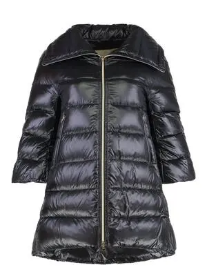 Herno Shiny Polyamide Down Jacket With Dual-slider Zip - Black