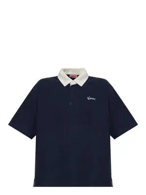 Kenzo Organic Cotton Varsity Relax Polo - Blueblack