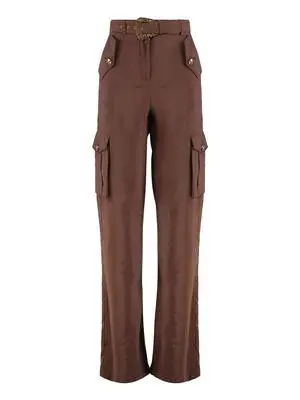 Versace Embellished Button Cargo Trousers - Brown