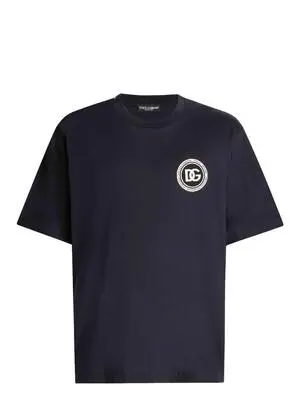 DOLCE & GABBANA Dolce & Gabbana Crew Neck Cotton Sweater With Chest Patch