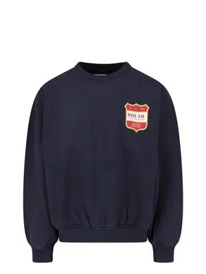Rhude 100% Cotton Crewneck Sweatshirt With Logo Detail - Black