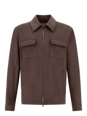 HERNO HERNO Zip Up Sweater Jacket With Spread Collar