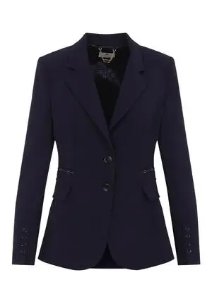 Elisabetta Franchi Tailored Polyester Stretch Jacket - Blue