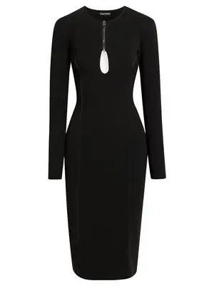 TOM FORD Cutout Stretch-knit Midi Dress - Black