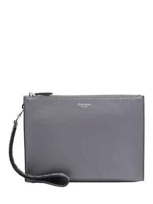 SERAPIAN Serapian Pebbled Leather Clutch