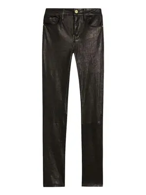 FRAME Le Skinny De Jeanne Leather Pants - Black