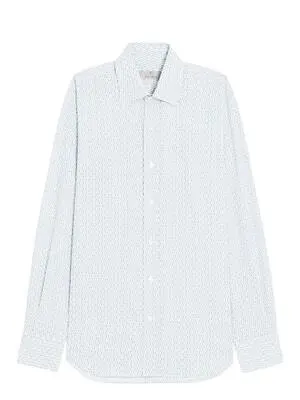 Canali Printed Cottonpoplin Shirt - Jade