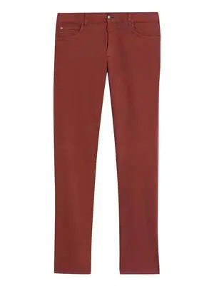 Canali Cottonblend Twill Chinos - Brick