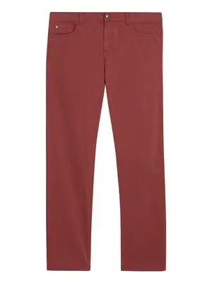 Canali Cottonblend Twill Chinos - Brick