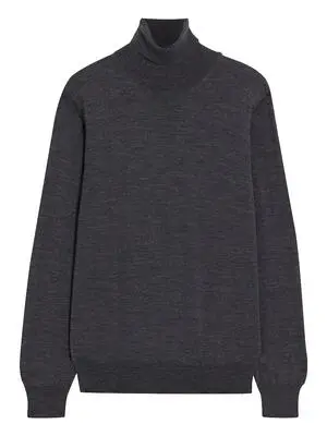 Canali Wool Turtleneck Sweater - Dark Gray