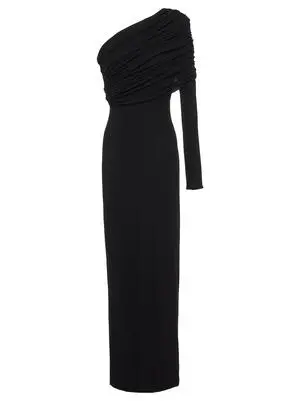 Alexandre Vauthier One-sleeve Draped Gown - Black