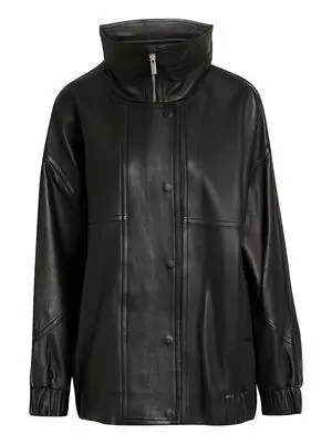 Theory Leather Zip-up Jacket - Black