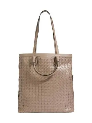 SERAPIAN Woven Leather Tote - Gray