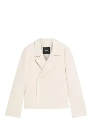 Theory Wool And Cashmere Blend Blazer - Ecru