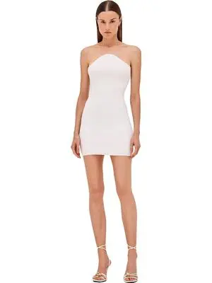 Alexis Giasa Ribbed Strapless Mini Dress - White