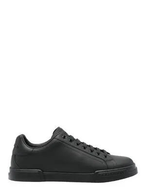 Dolce & Gabbana Leather Lace-up Sneakers - Black