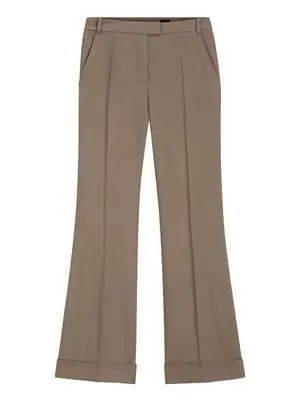 BOSS Straight-leg Trousers With Cuffed Hem - Beige