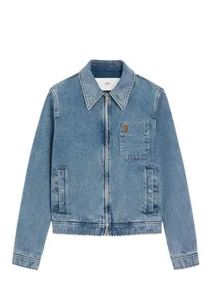 AMI Paris De Coeur Denim Jacket - Blue